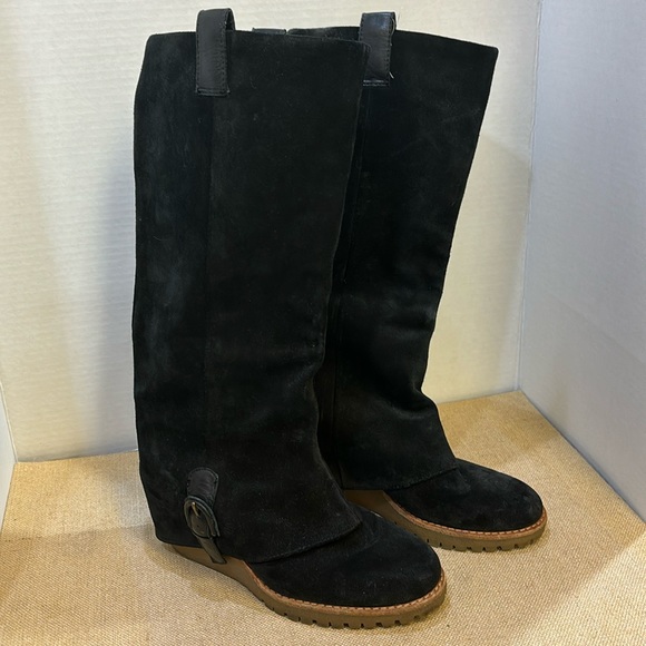 Ash | Shoes | Ash Hannah Black Suede Wedge Boots | Poshmark